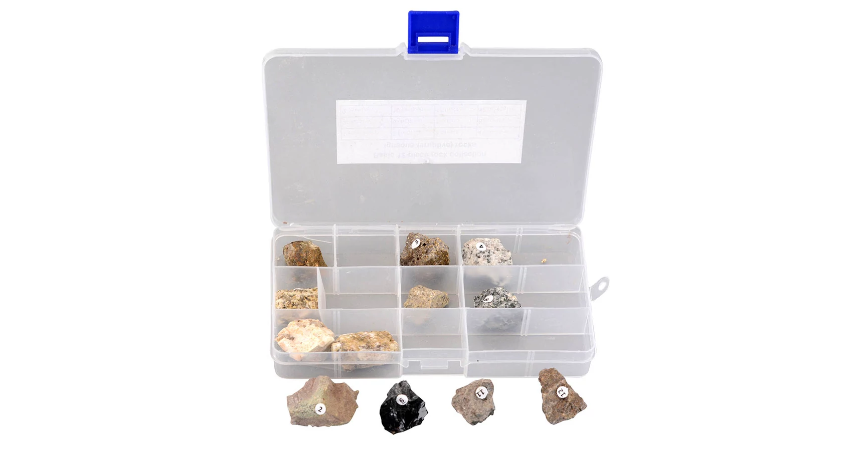 Colecție de roci 12 buc. - roci magmatice (eruptive) - bdidact.ro