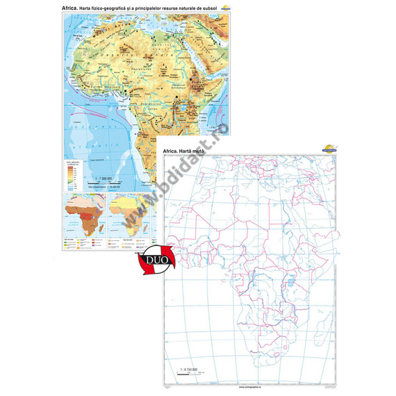Africa. Harta fizico-geografică şi aprincipalelor resurse naturale de ...