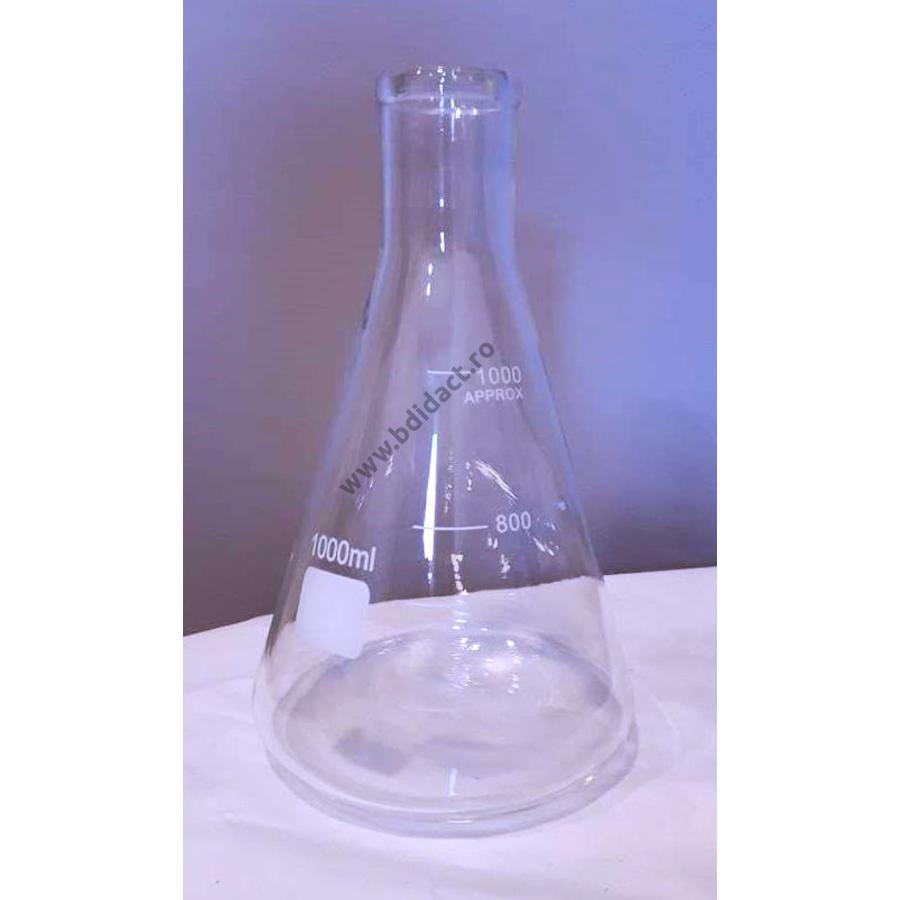 Pahar Erlenmeyer cu gât îngust 1000 ml - bdidact.ro
